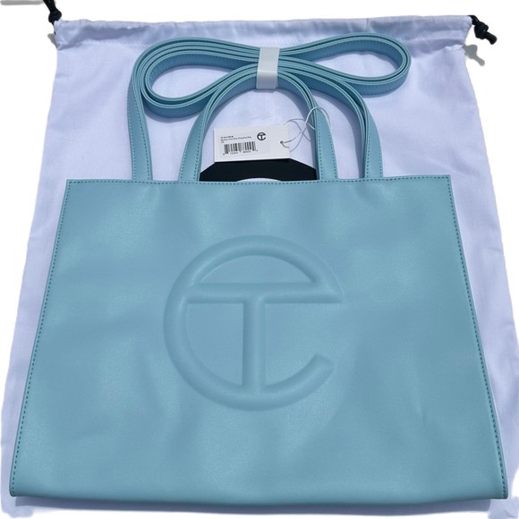 Telfar | Bags | Telfar Medium Shopping Tote Bag Handbag Pool Blue ...